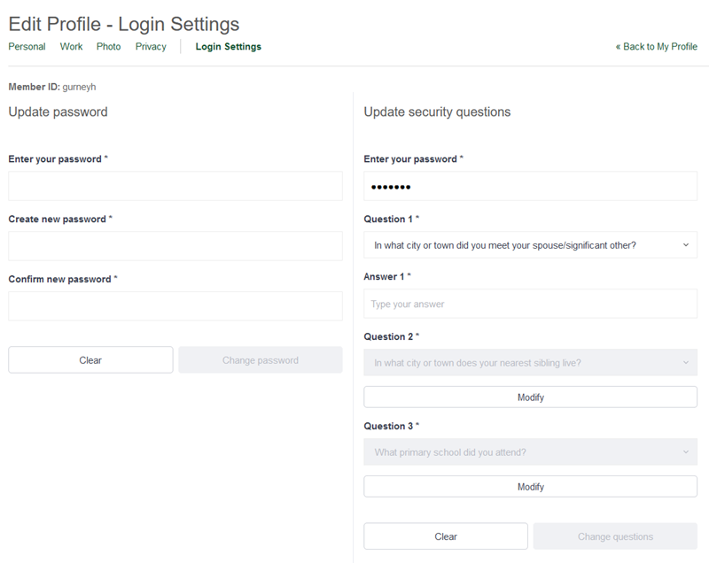 Changing your security questions - Customer Care